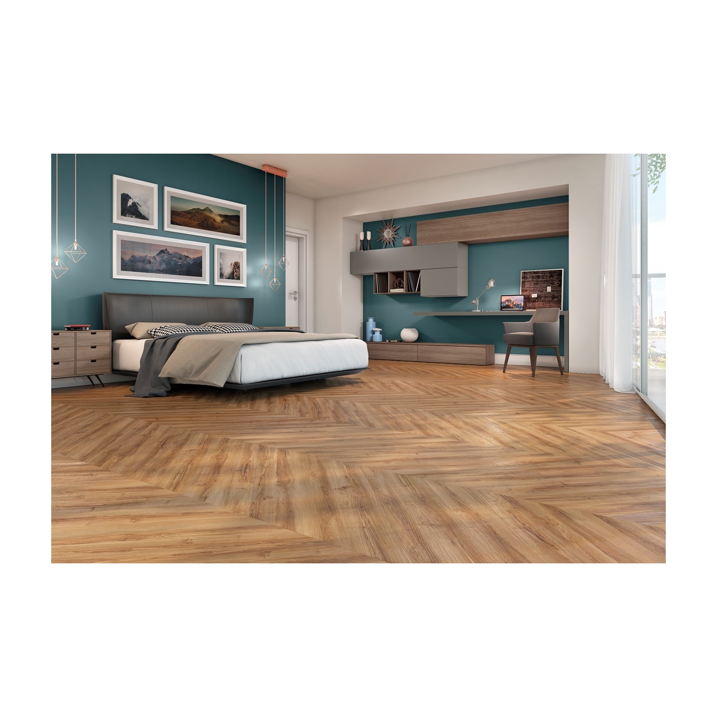 Piso Vinílico Eucafloor LVT Working 3mm x 1.219,2 x 228,6 mm (m²) Texas ...